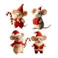 SharkTRUE Christmas Felt Mouse Ornaments, Handmade Wool Felt Mouse with ...