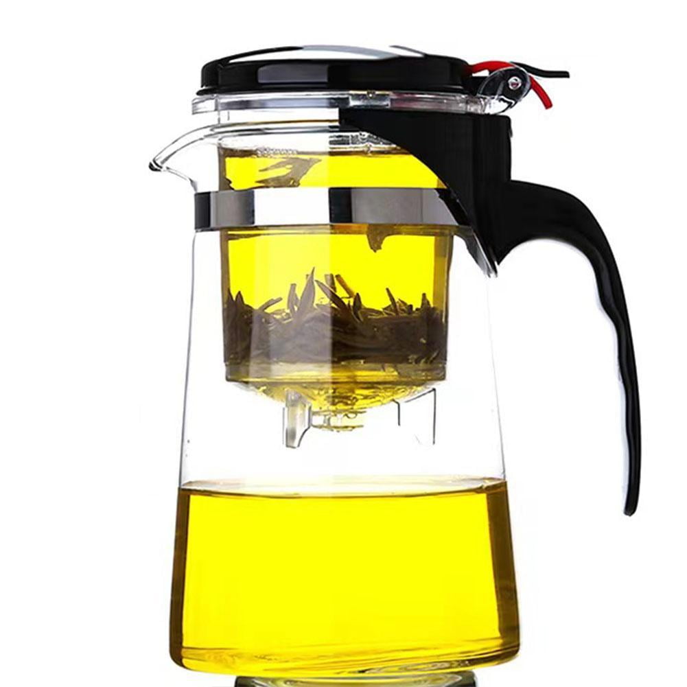 SharkTRUE Clear Glass Teapot Tea Leaf Herbal Tea Pot Safe Clear Glass ...