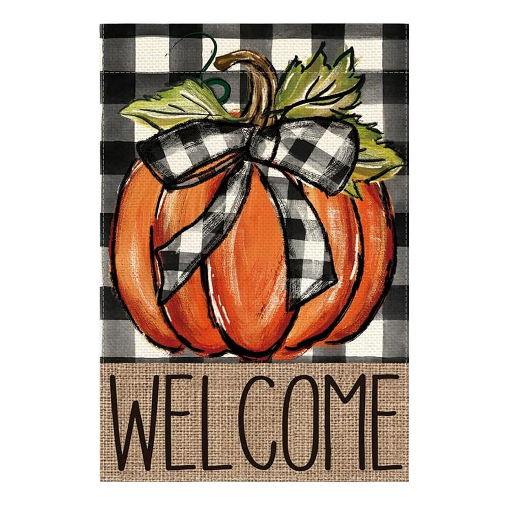 SharkTRUE Fall Pumpkin Welcome Fall Garden Flag for Outside 12x18 Inch ...