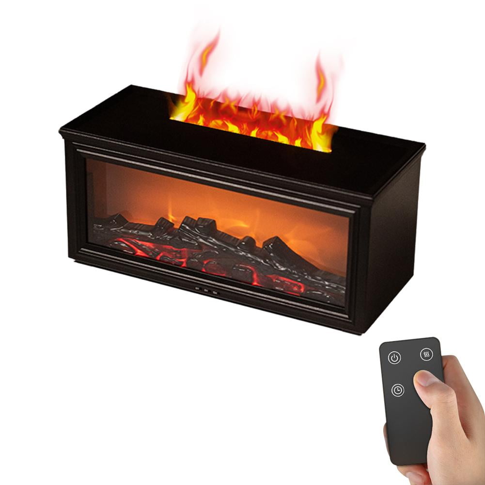 SharkTRUE Fireplace Flame Diffuser Humidifier, 7 Colors Essential Oil ...