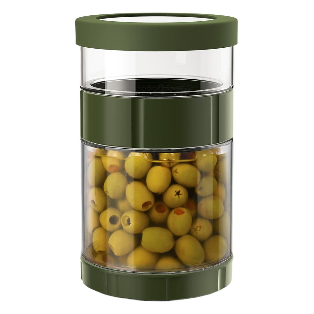 SharkTRUE Korean/Russian Kimchi Olive Glass Jar Container With Strainer ...