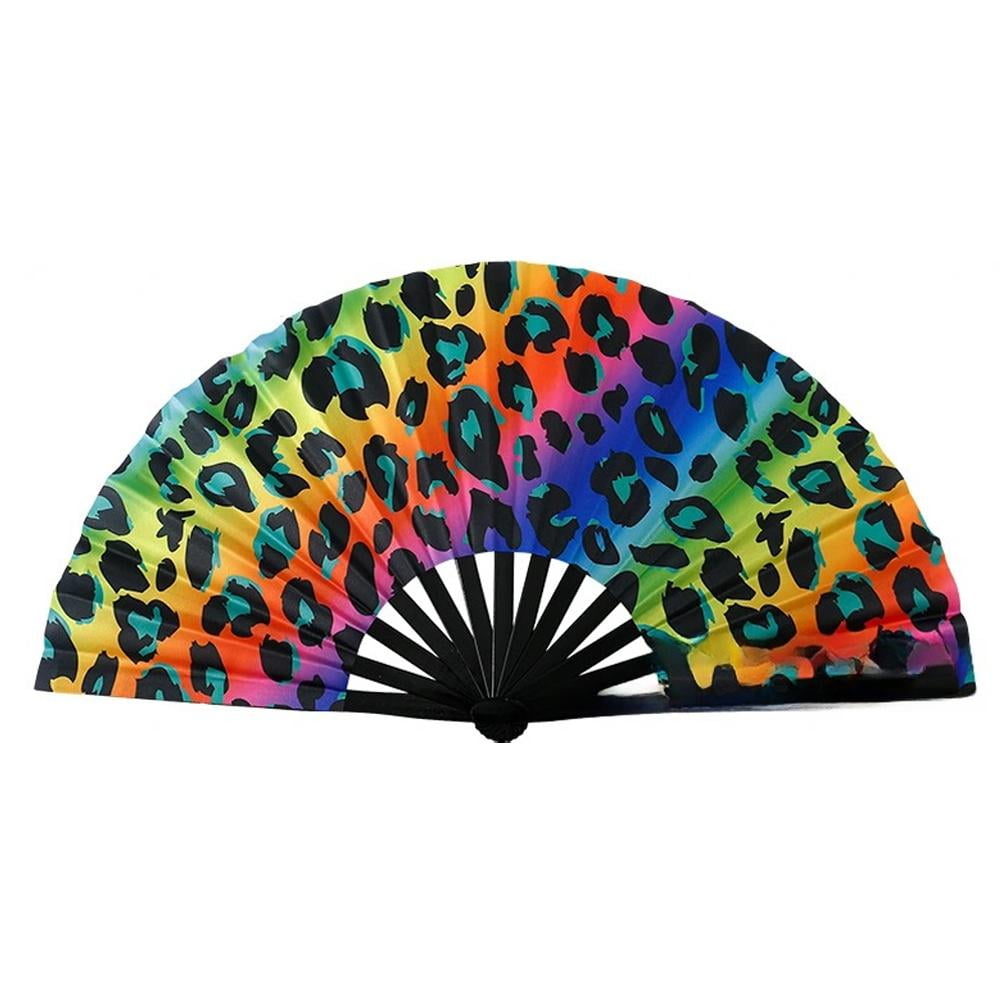 SharkTRUE Kung Fu Fan UV Ink Printing Fluorescent Fan Bamboo Bone ...