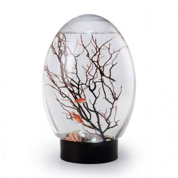 SharkTRUE Mini Fish Tank, 7in Desktop Aquarium with Led Light, Aquarium ...