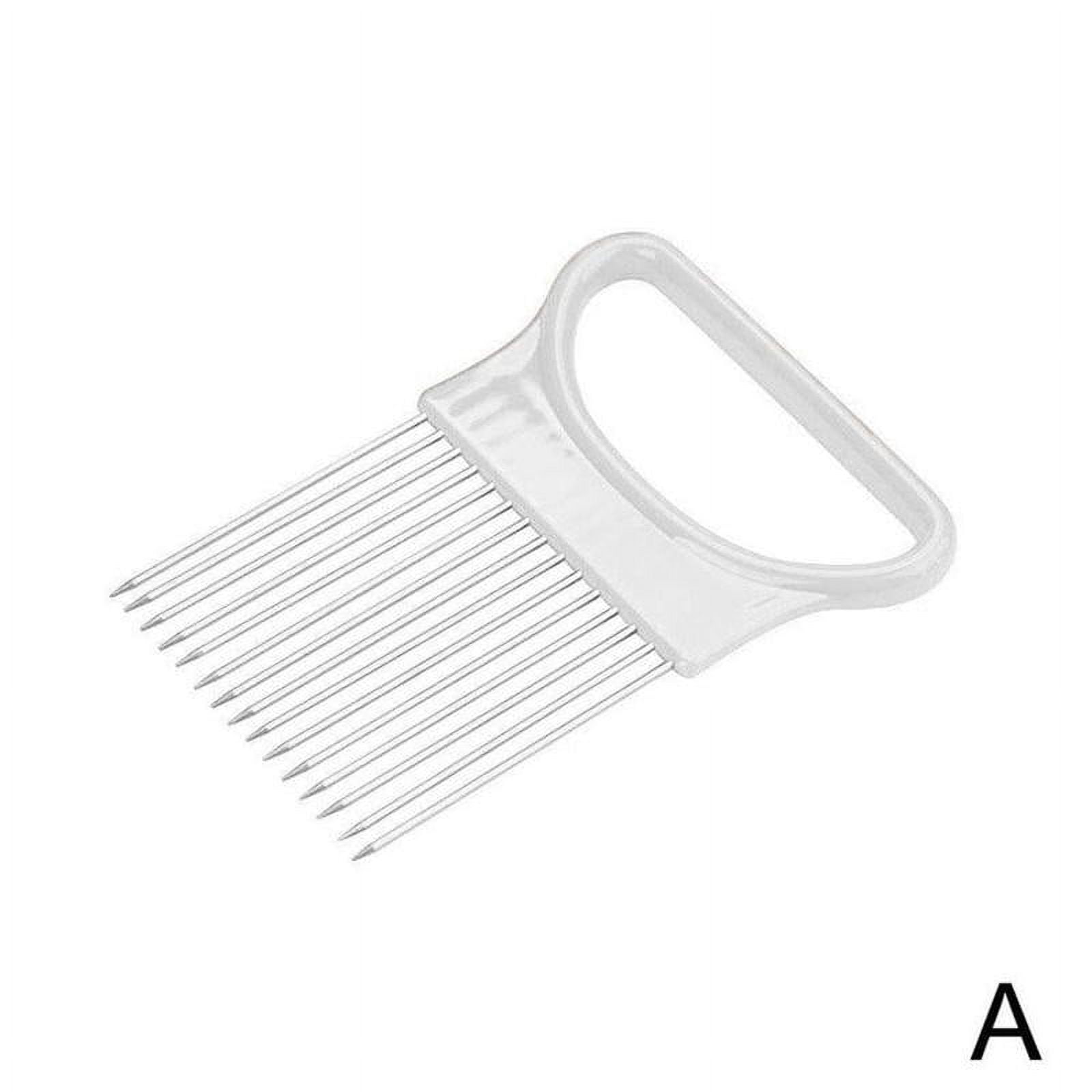 SharkTRUE Steel Onion Needle with Cutting Aid Easy Slicer Cutter Tomato ...