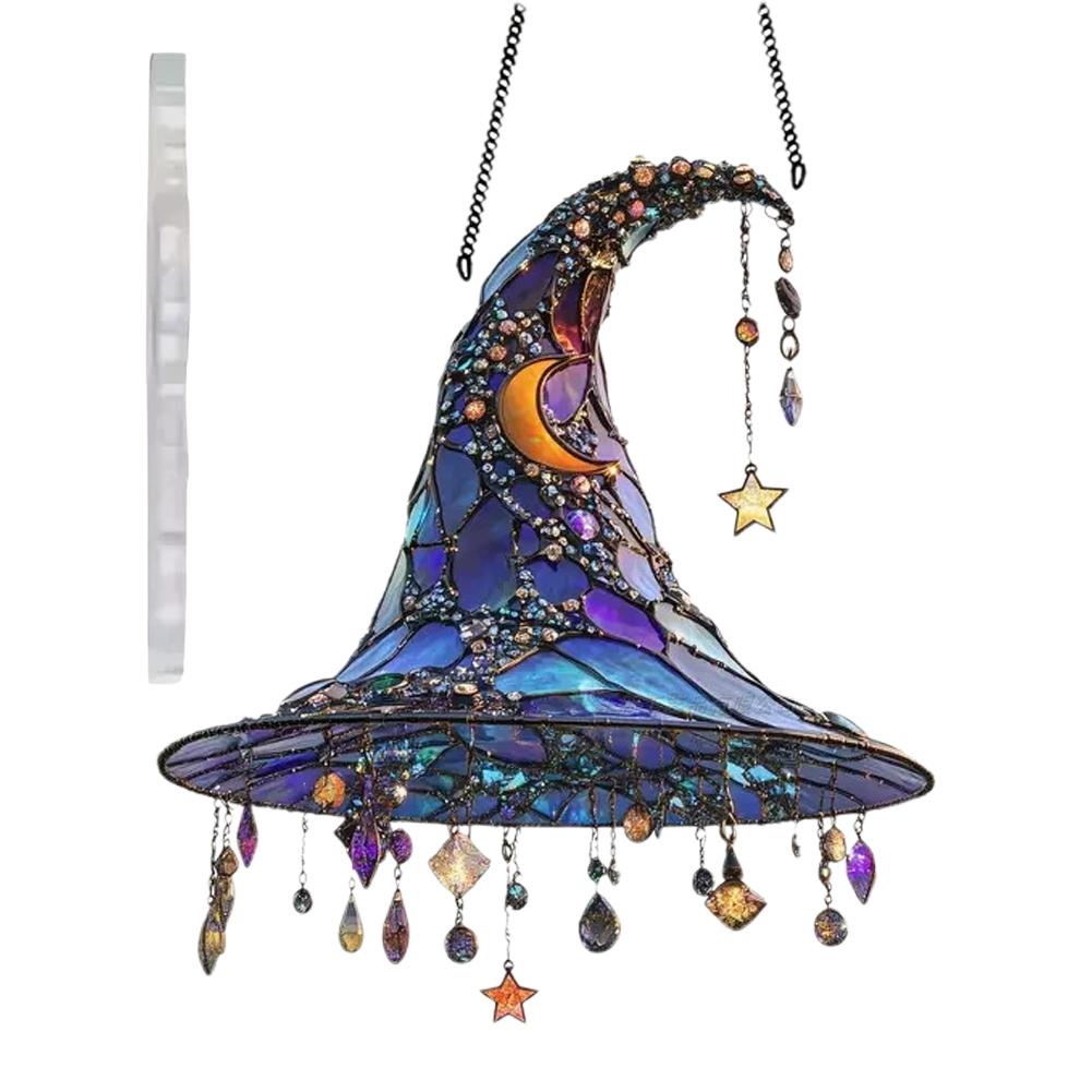 SharkTRUE Witch Hat Acrylic Sun Catcher For Window Hanging,8Inch 2D ...
