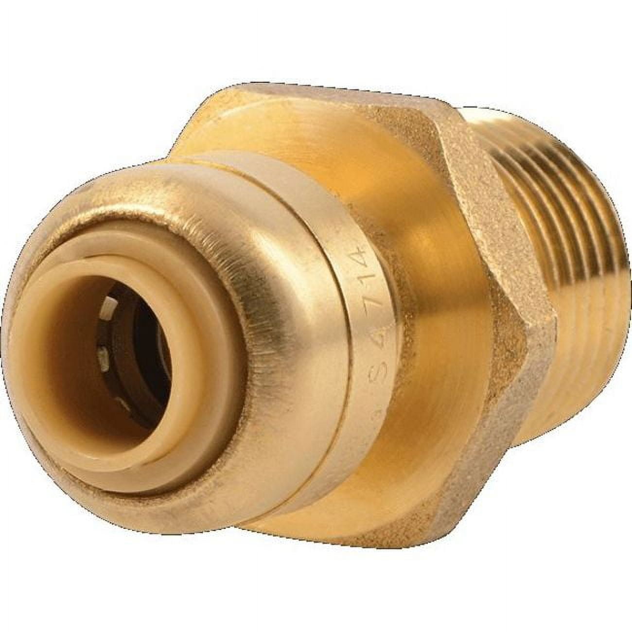 Sharkbite Push-Fit Adapter Fitting, 1/4 in Tube Size, Brass, Brass ...