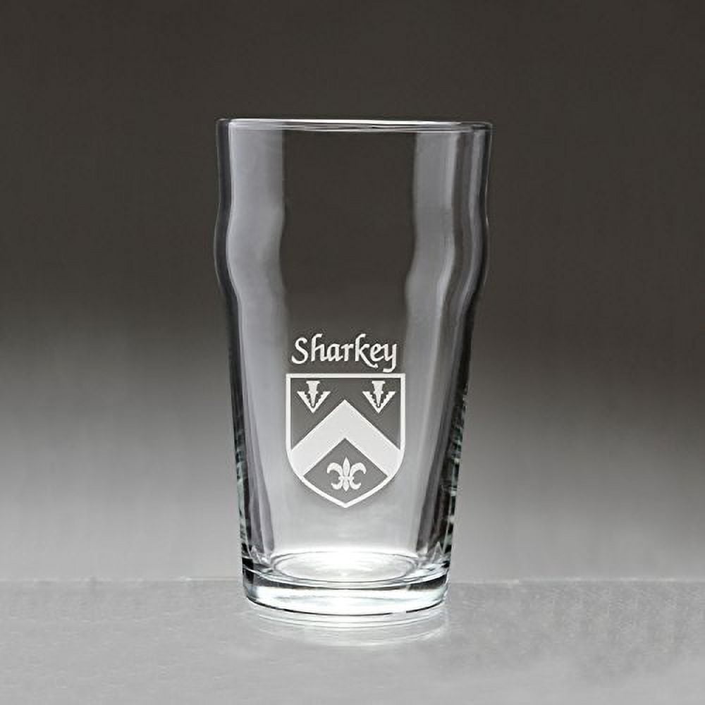 Sharkey Irish Coat of Arms Pub Glasses - Set of 4 (Sand Etched ...