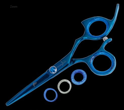 Sharkfin 6.25" Right Hand Professional Non-Swivel Blue Scissor Shears ...