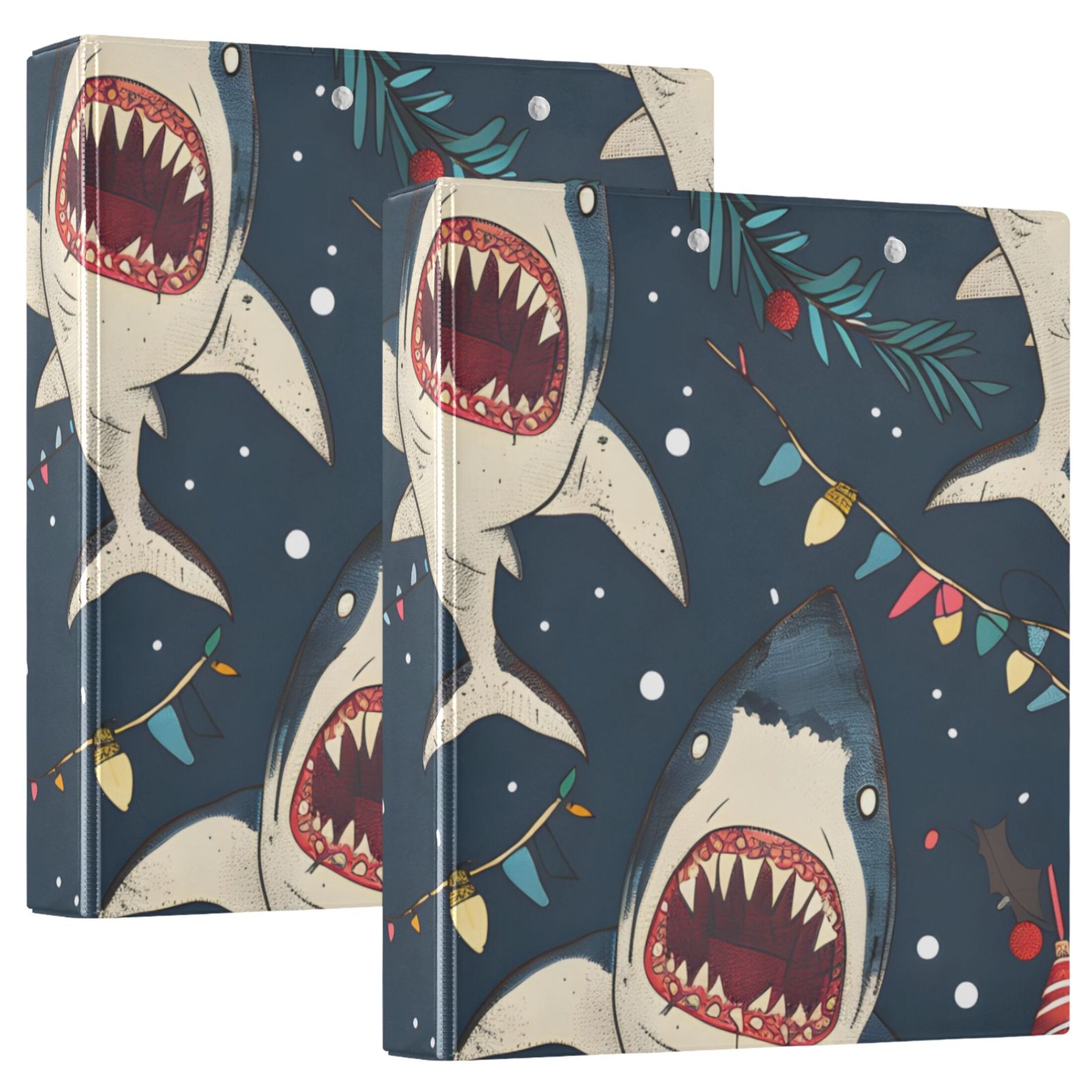 Sharks 3 Ring Binders 1.5 inch Hardcover File Folders with Interior ...