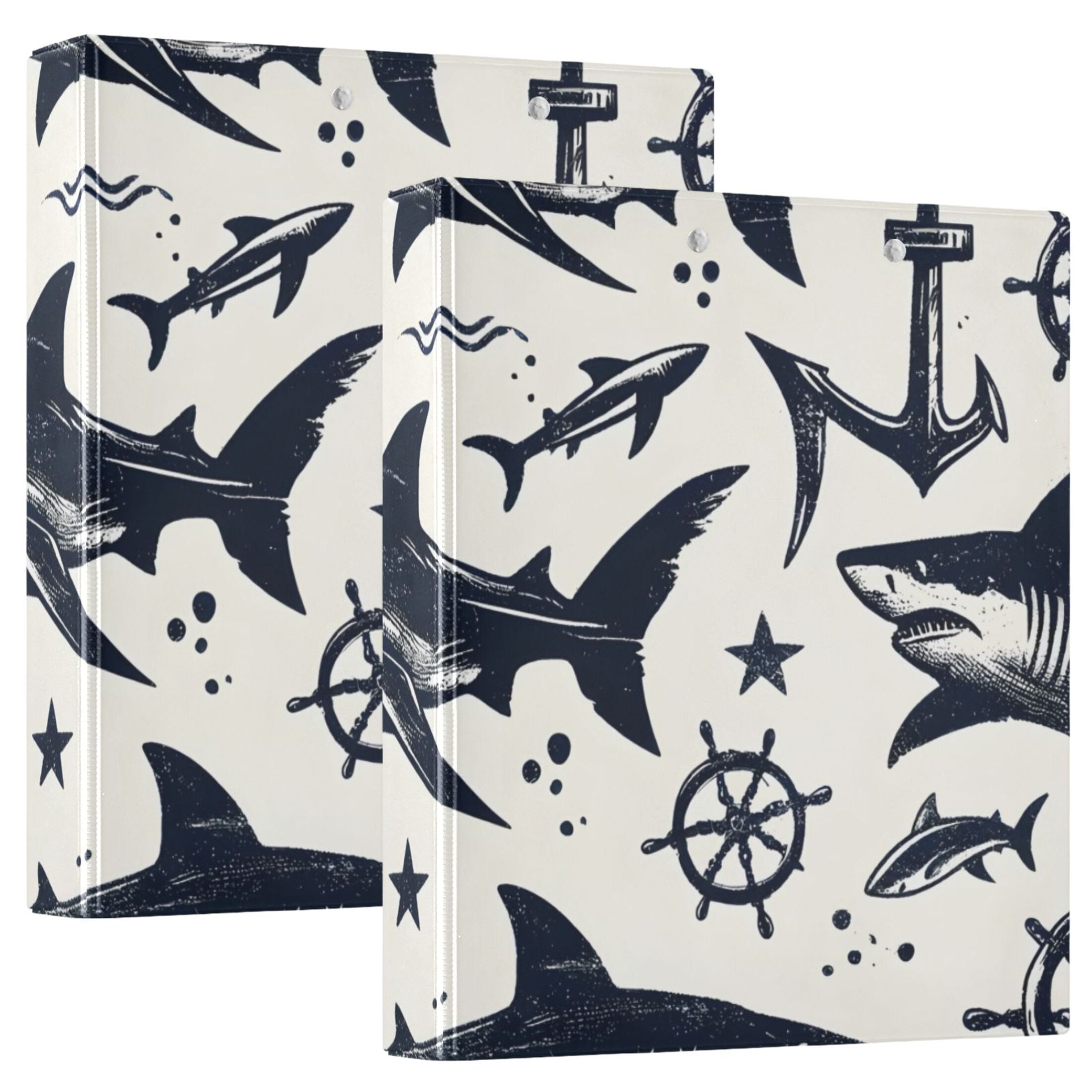 Sharks Anchors 3 Ring Binders 1.5 inch Hardcover File Folders with ...