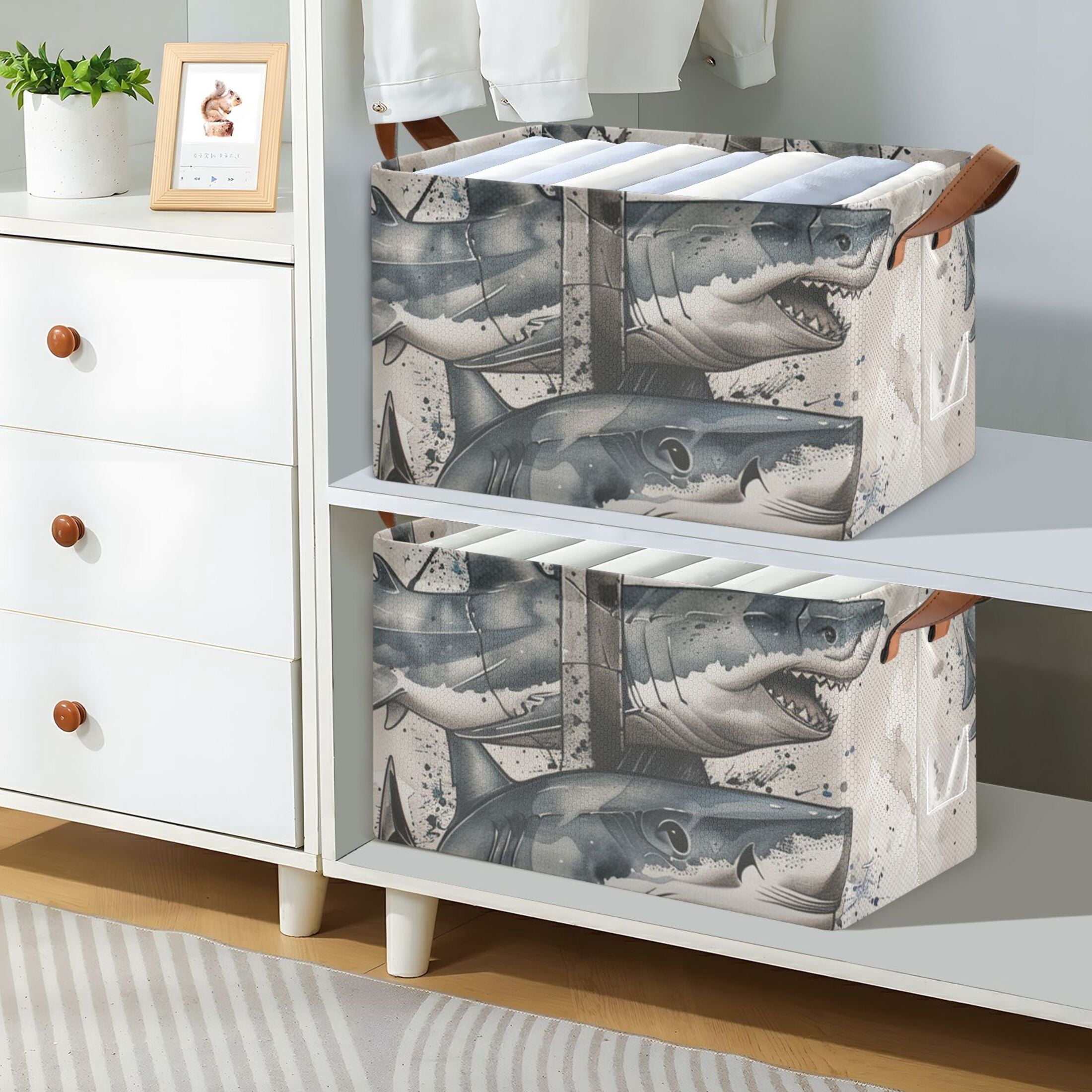 Sharks Anchors Foldable Storage Large Fabric Storage Baskets Organizer ...