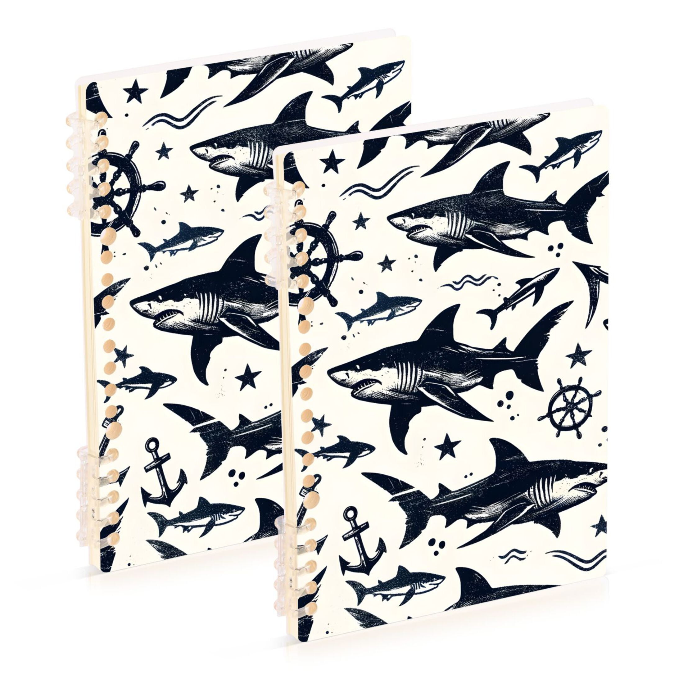 Sharks Anchors Ring Binder Notebook Journey Note Diary College Ruled ...