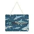 Sharks Fish in Sea Welcome Sign Front Door PVC 14x10 inch Hanger Hello ...