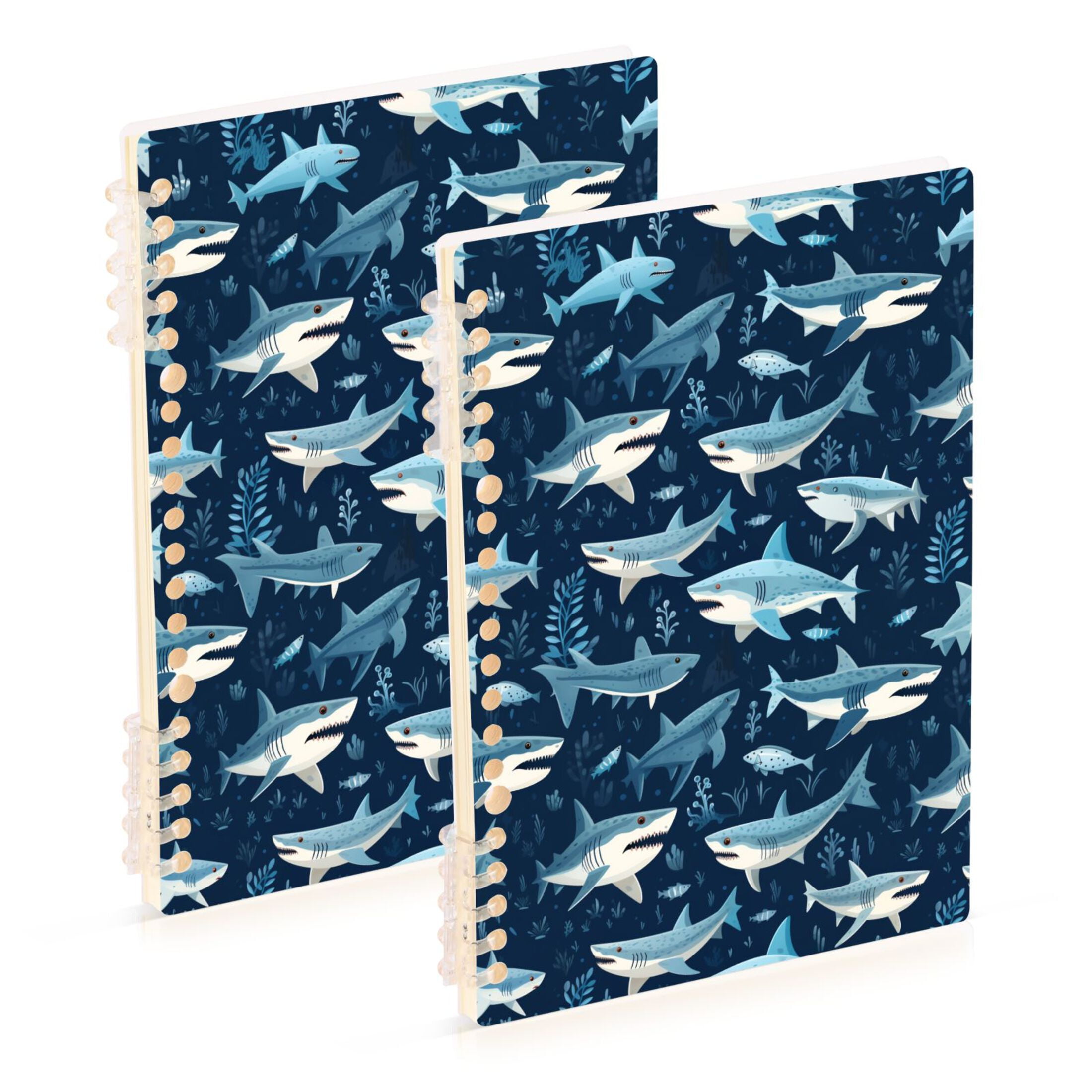 Sharks Leaves Ring Binder Notebook Journey Note Diary College Ruled ...