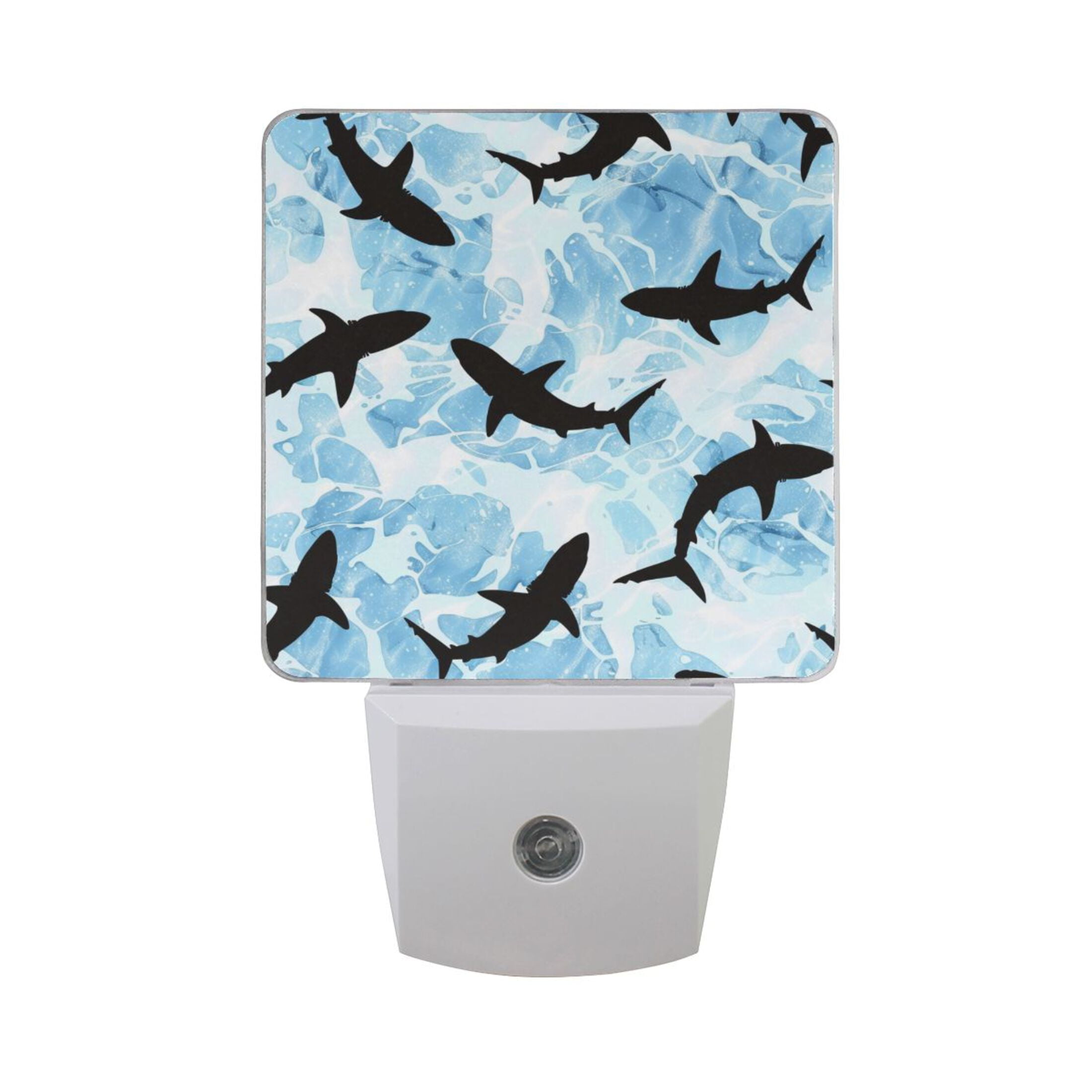 Sharks Silhouette Swimming Night Light 2 Pack LED Nightlight Plug into ...