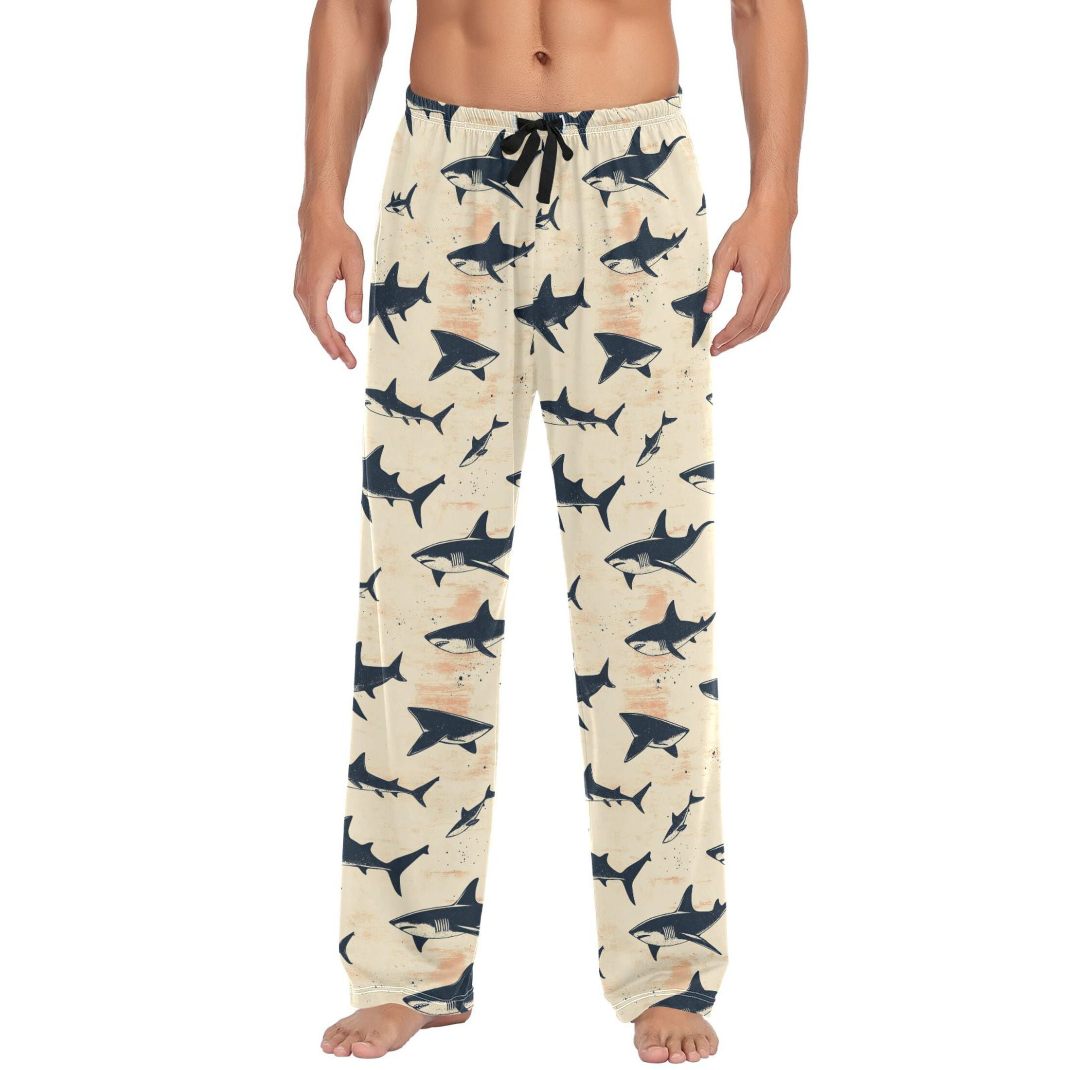 Sharks Swimming Around Mens Pajama Pant Sleep and Lounge Bottons with ...