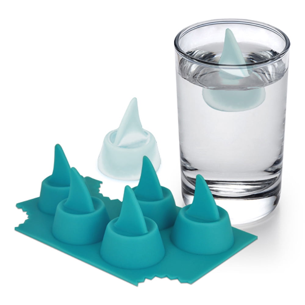Shark Fin Silicone Ice Cube Mold – Makes 5 Floating Shark Fin Ice Cubes ...