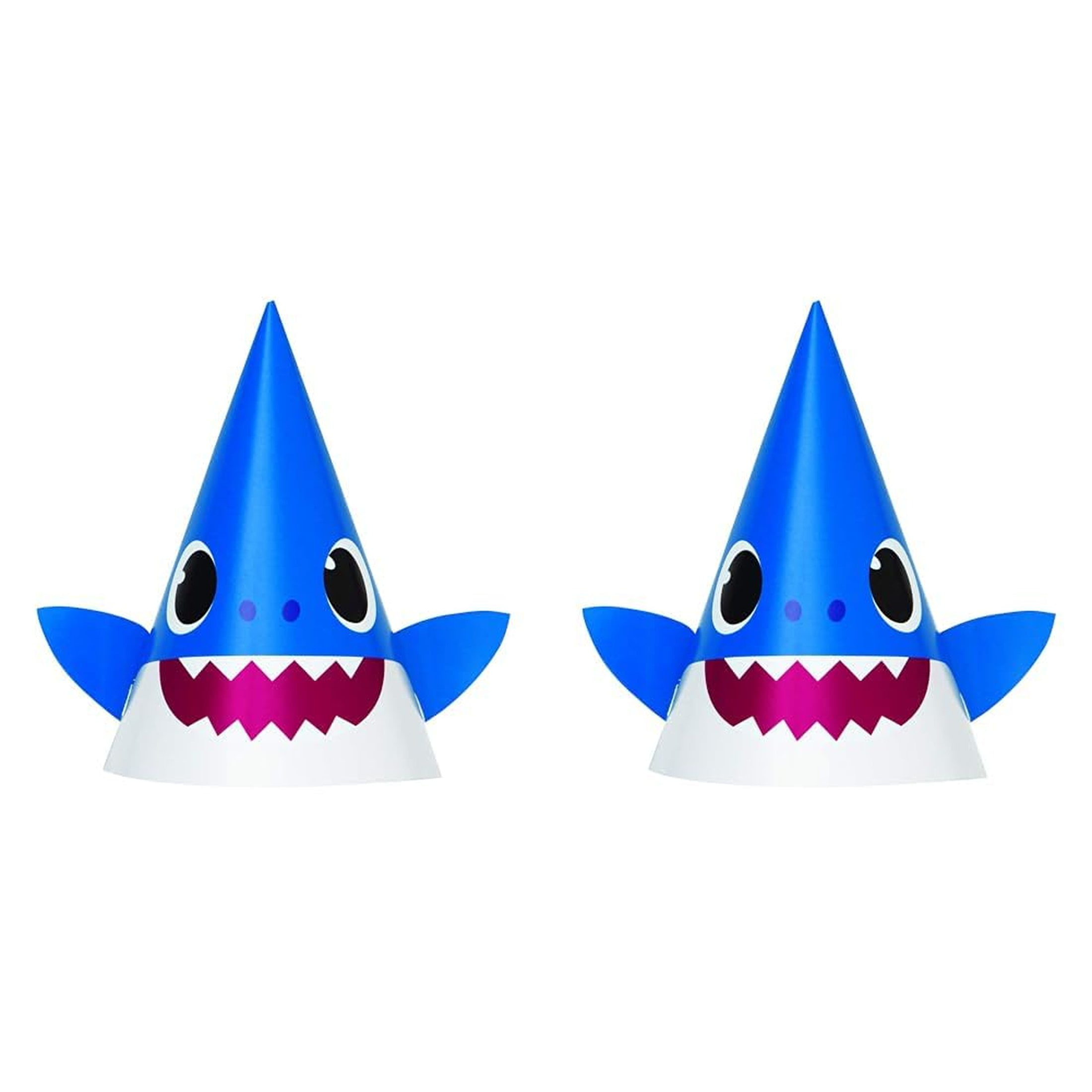 Sharky Party Fin Hats - Set of 8 Vibrant Blue Ocean-themed Hats for ...