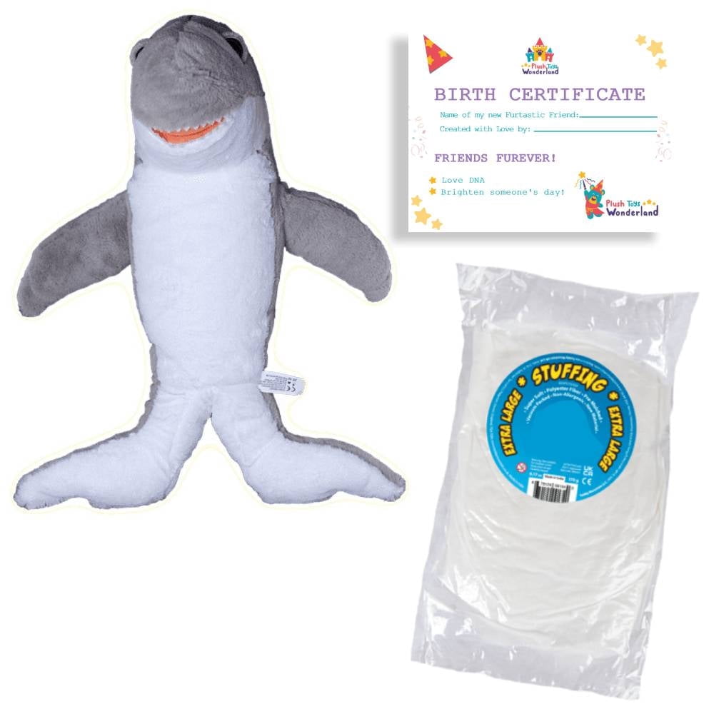 Plush Gear Sharky The Shark 16" Plush Toy Vacuum Pack Fibre with ...