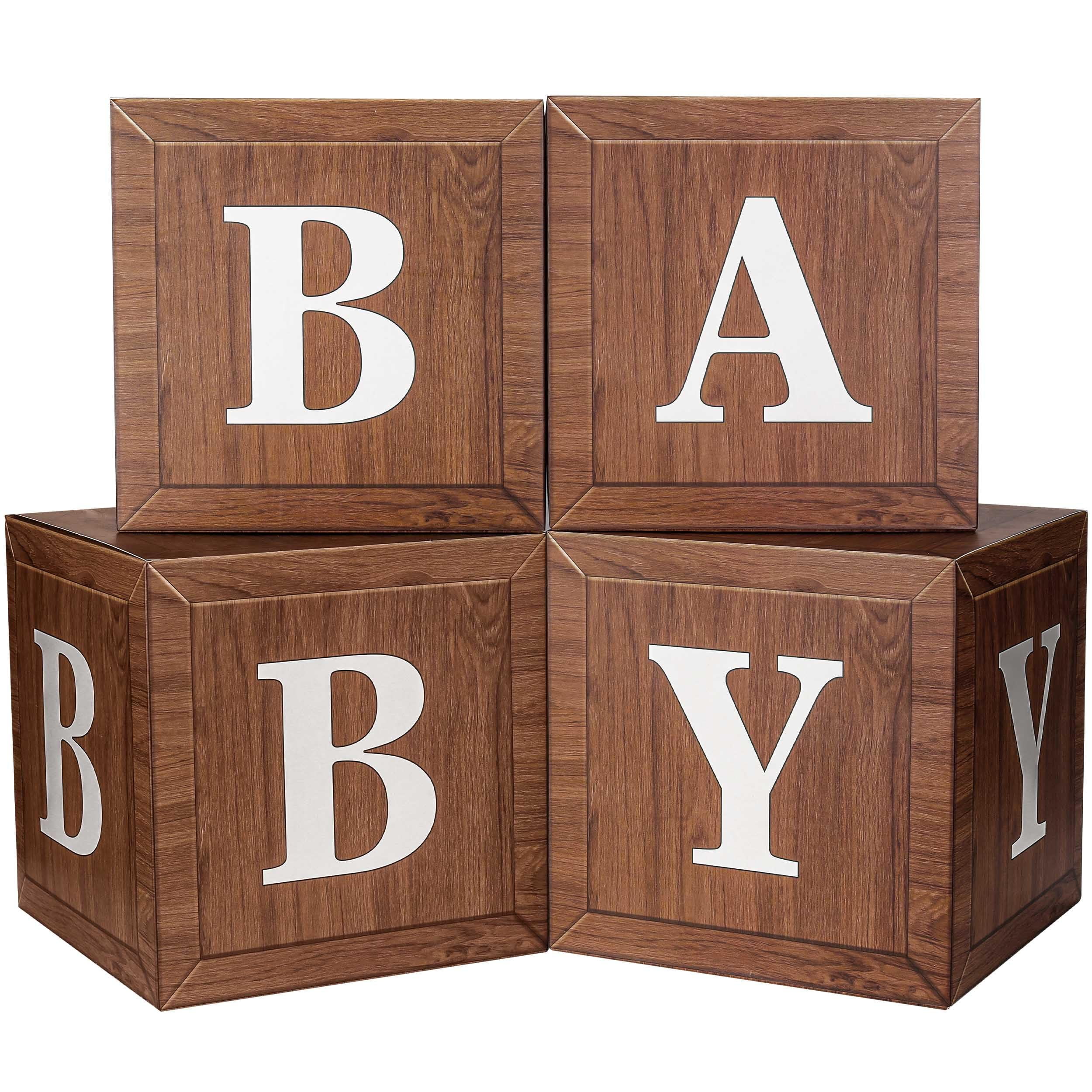 Sharlity Baby Boxes with Letters for Baby Shower, 4 Pcs Balloon Boxes ...