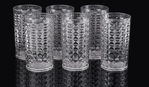 Sharma Enterprise Square Plastic Fiber Glass Set of 6 for Water ...