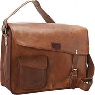 Sharo Soft Leather Laptop Messenger Bag and Brief Extra Wide for 17" Laptop - Walmart.com