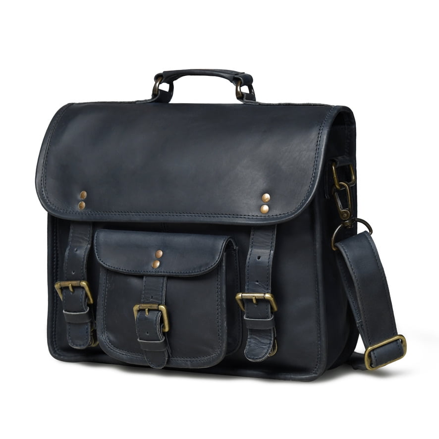 Sharo Genuine Leather Wide Three-in-One Backpack/Brief/Messenger Bag - Walmart.com