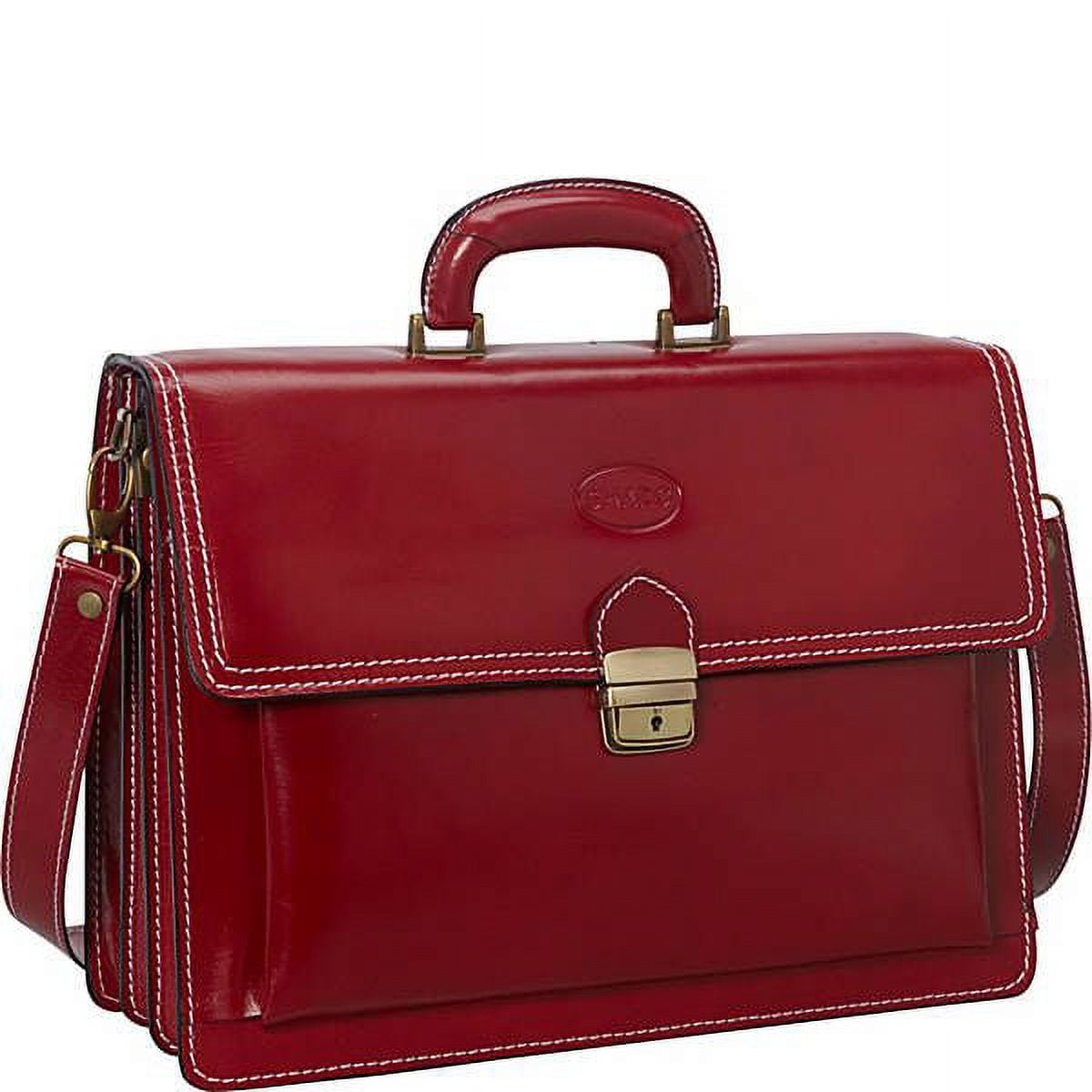 Sharo Italian Leather Laptop Brief and Messenger Bag - Walmart.com