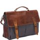 Sharo Laptop Messenger Bag and Brief Brown Leather/ Canvas - Walmart.com