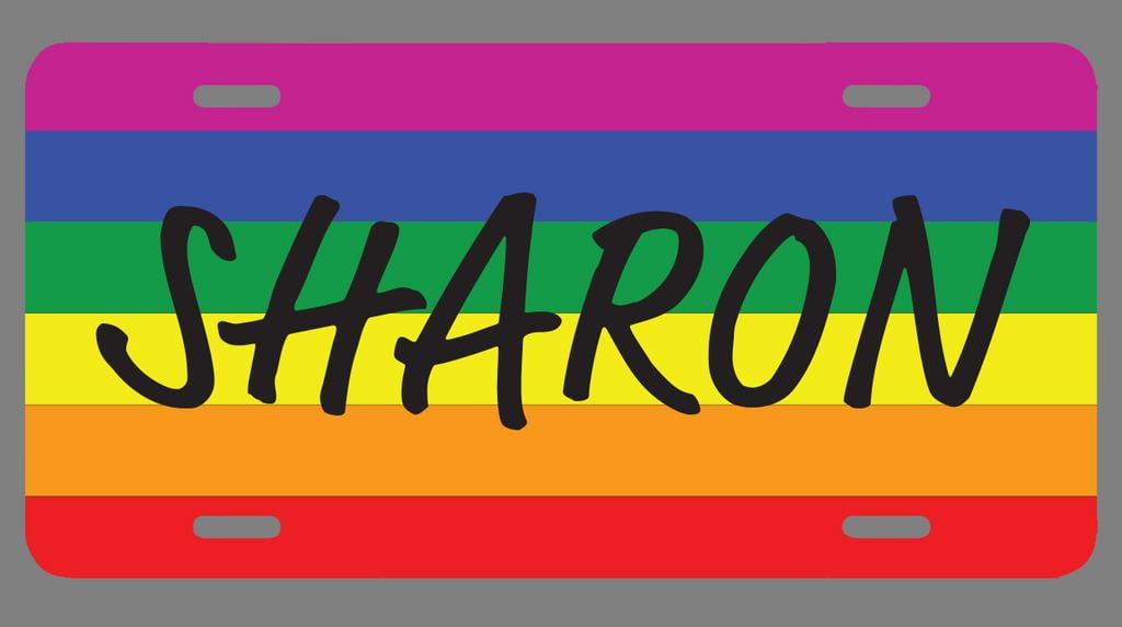 Sharon Name Pride Flag Style License Plate Tag Vanity Novelty Metal ...