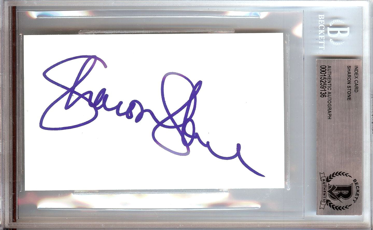 Sharon Stone Signed Autograph Index Card Casino Basic Instinct BAS ...