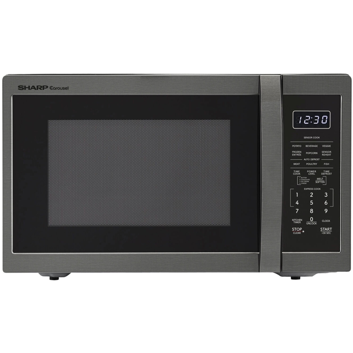 Sharp 1.4-cu. ft. 1100W Countertop Microwave in Black Stainless Steel ...