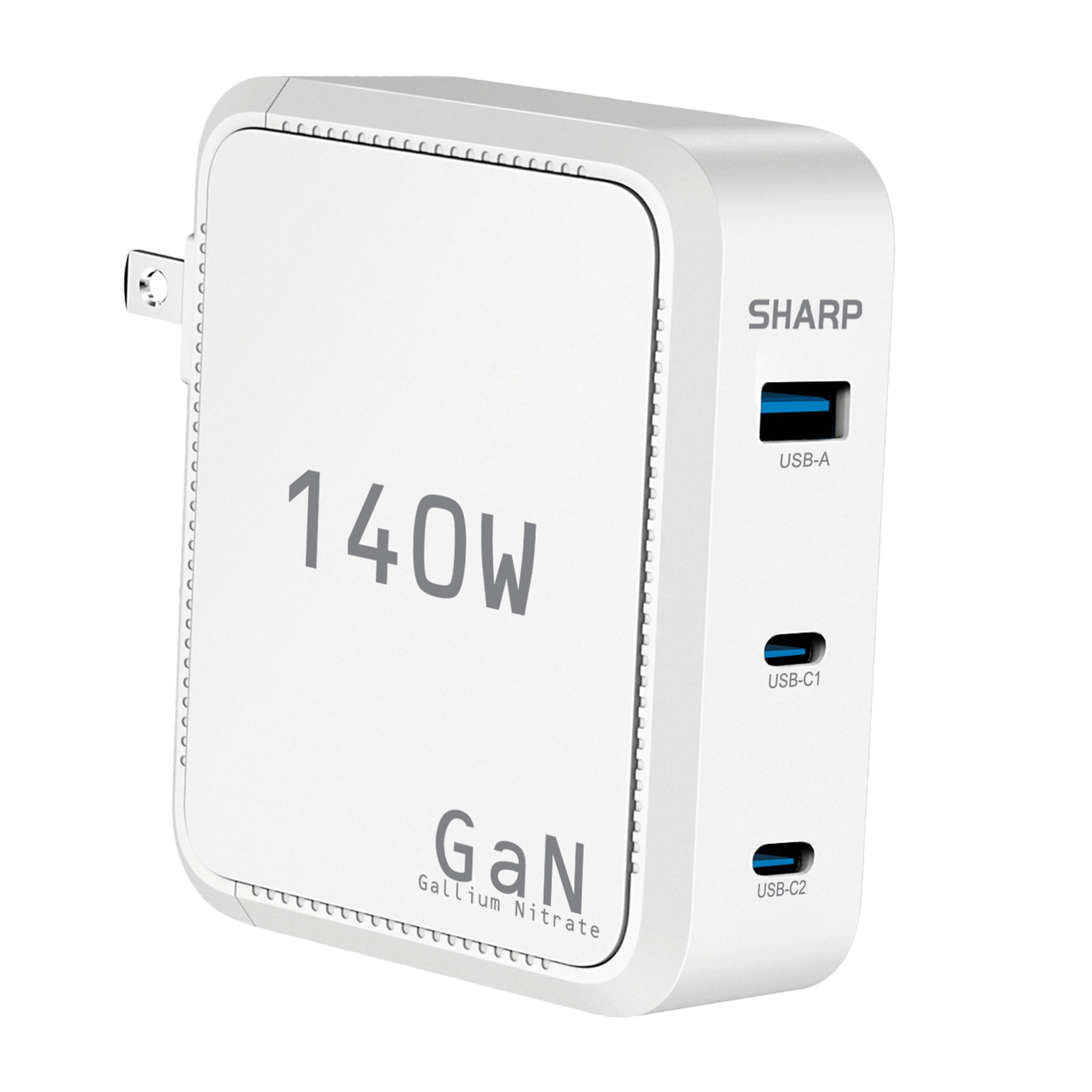 Sharp 140W USB C Charger, Compact Foldable GaN Fast Charge 3-Port (2 ...