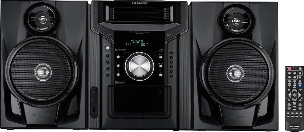 Sharp 250 Watt Bluetooth Hi-Fi Stereo, 5-Disc CD Player, Cassette Deck ...