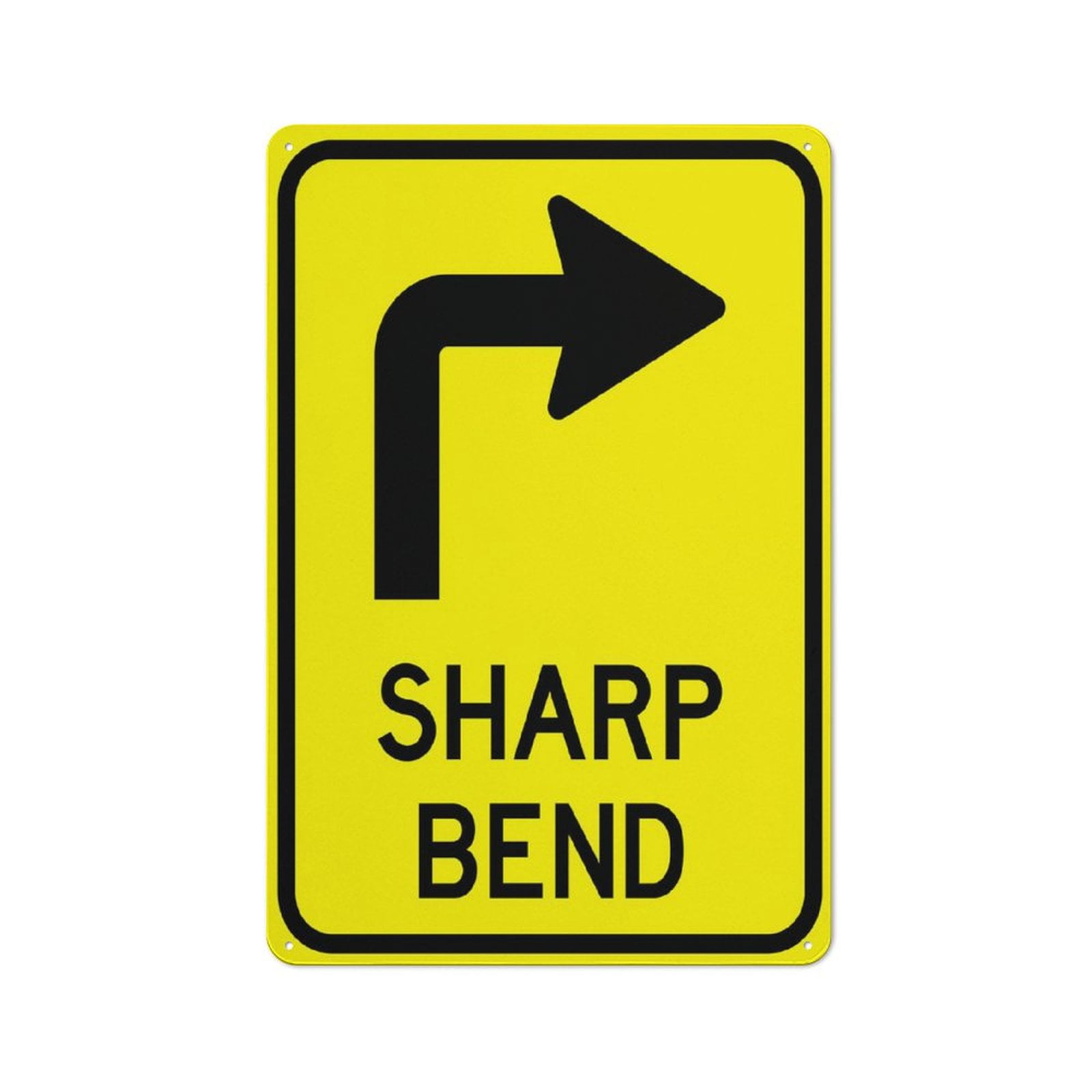 Sharp Bend Right Sign Warning Sticker-Security Sign Outdoor Sign 12 X 8 ...
