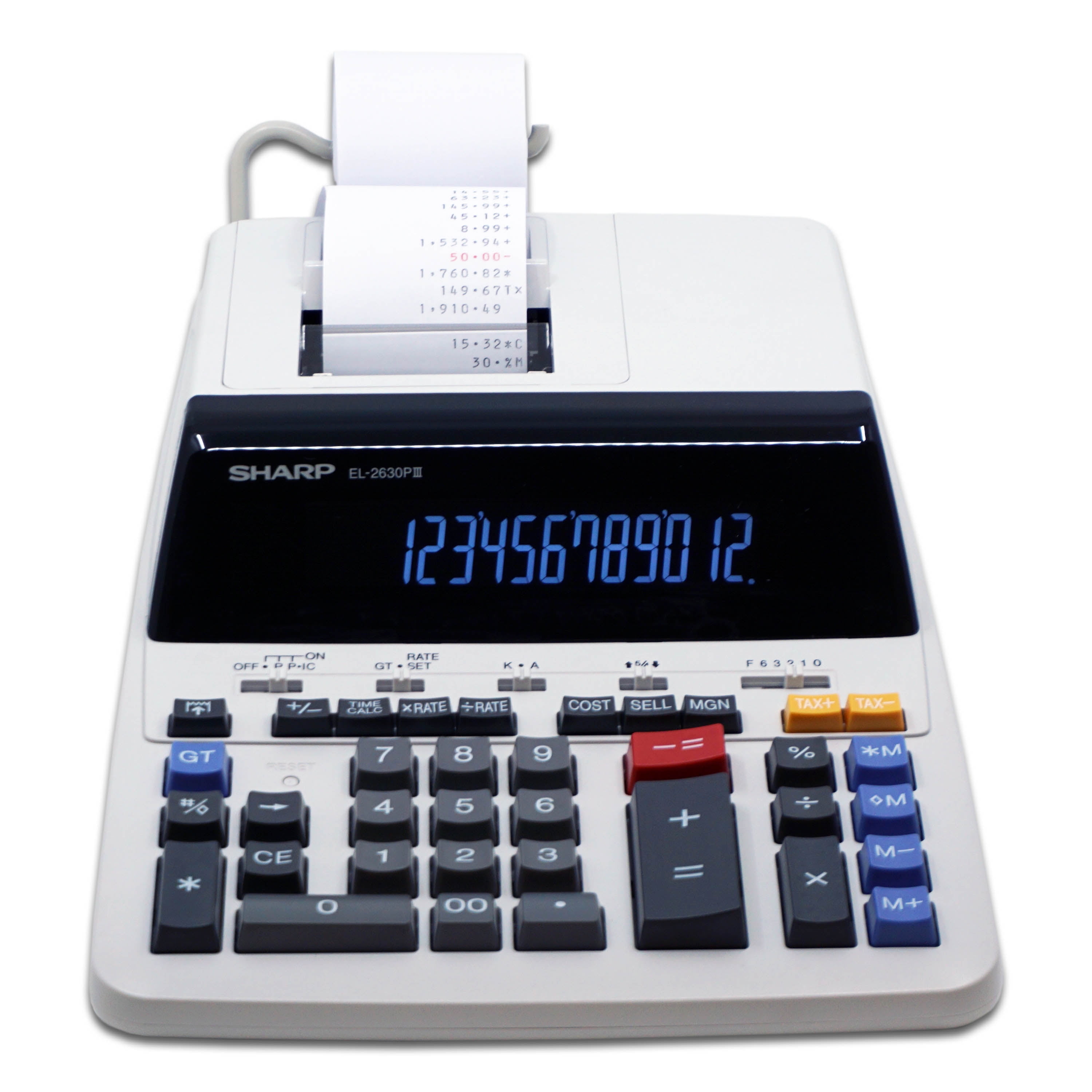 Sharp Desktop Large Numbers Electric Calculator EL-2630PIII, 12 Digit ...