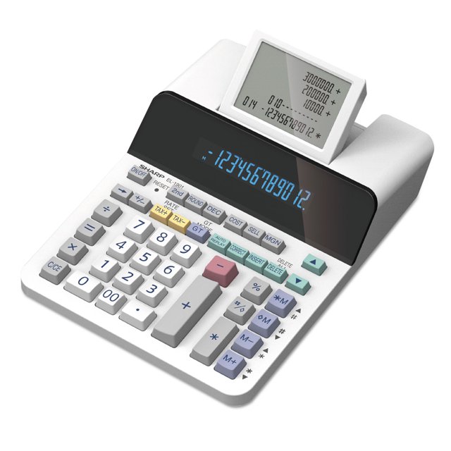 Sharp Calculators, SHREL1901, EL-1901 12-Digit Paperless Printing ...