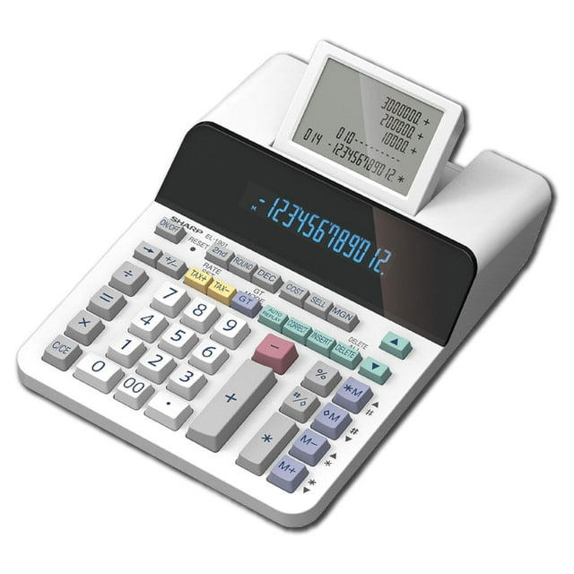 Sharp Desktop Paperless Printing Calculator, 12-Digit EL-1901 Office ...