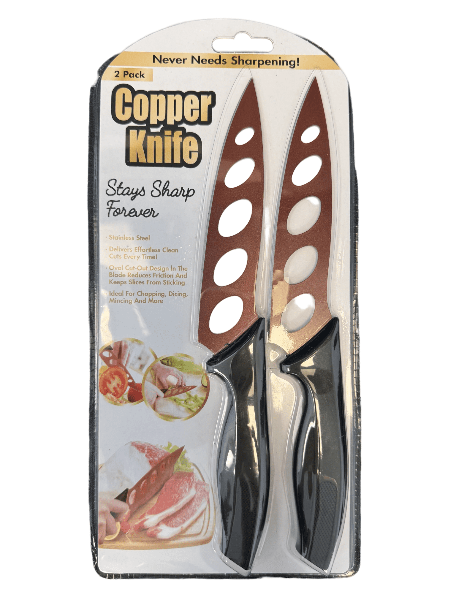 Sharp Copper Knife 2 Pack - Stainless Steel, 9" with 6" Blades ...