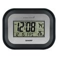 Sharp Atomic Digital Wall Clock with Thermometer, Date, Humidity, Black ...