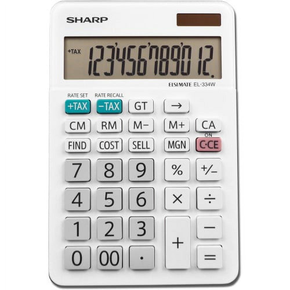 Sharp EL-334W Large Desktop Calculator, 12-Digit LCD (SHREL334W ...