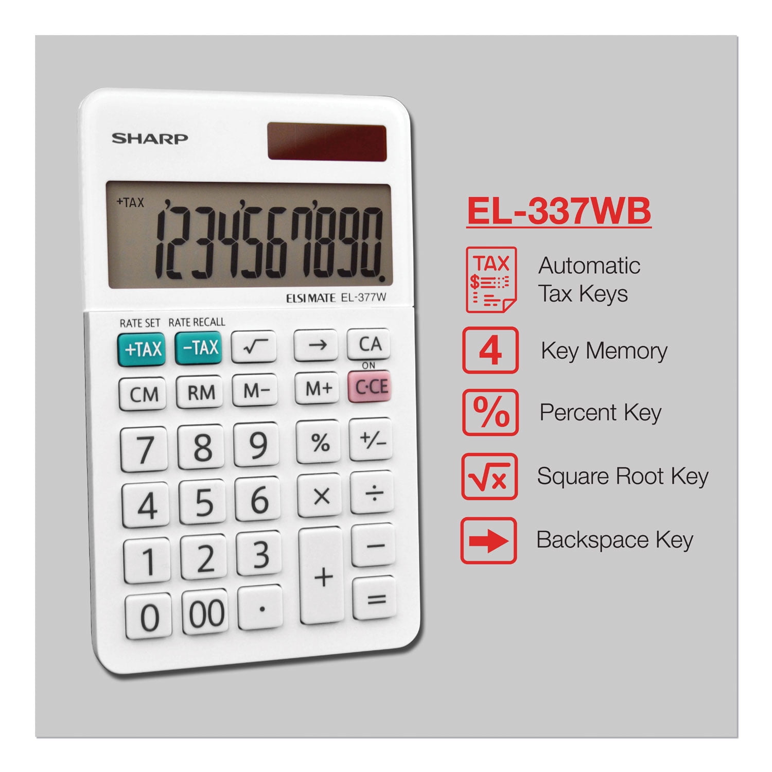 Sharp EL-377WB Large Pocket Calculator, 10-Digit LCD - Walmart.com