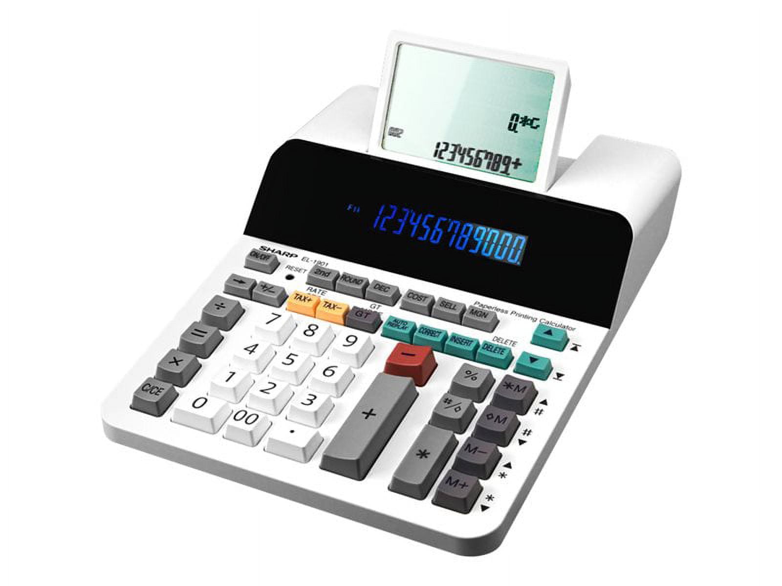 Sharp EL-1901 Paperless Printing Calculator, White - Walmart.com