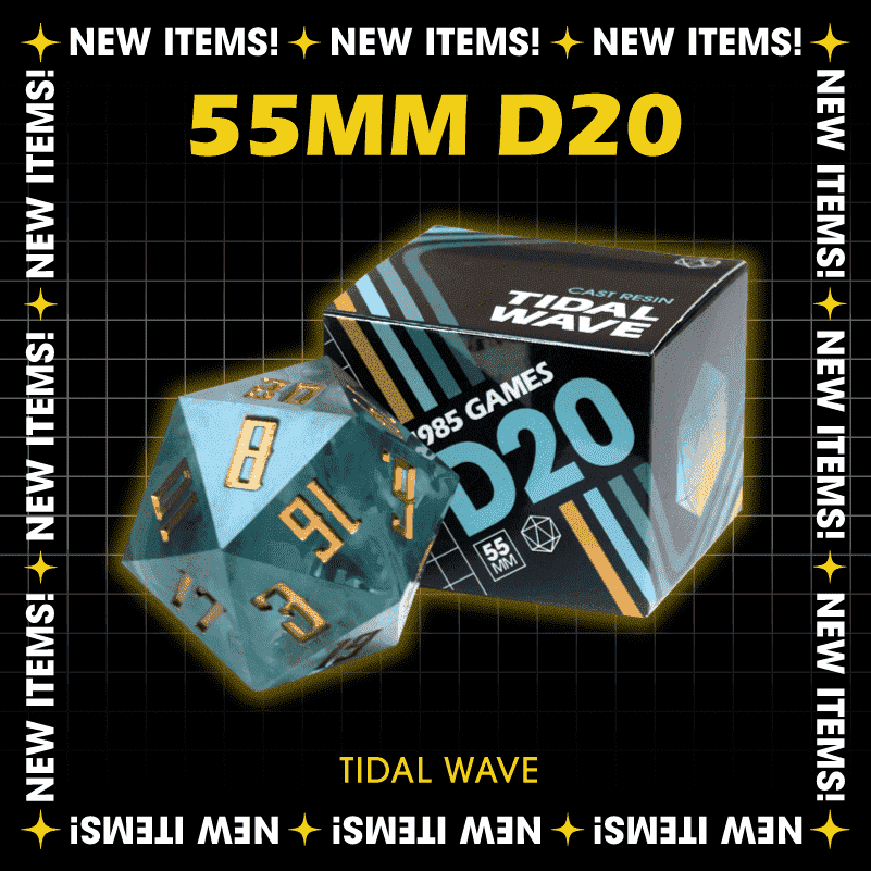 1985 Games Tidal Wave 55mm Giant D20 Sharp Edge RPG Dice - Walmart.com