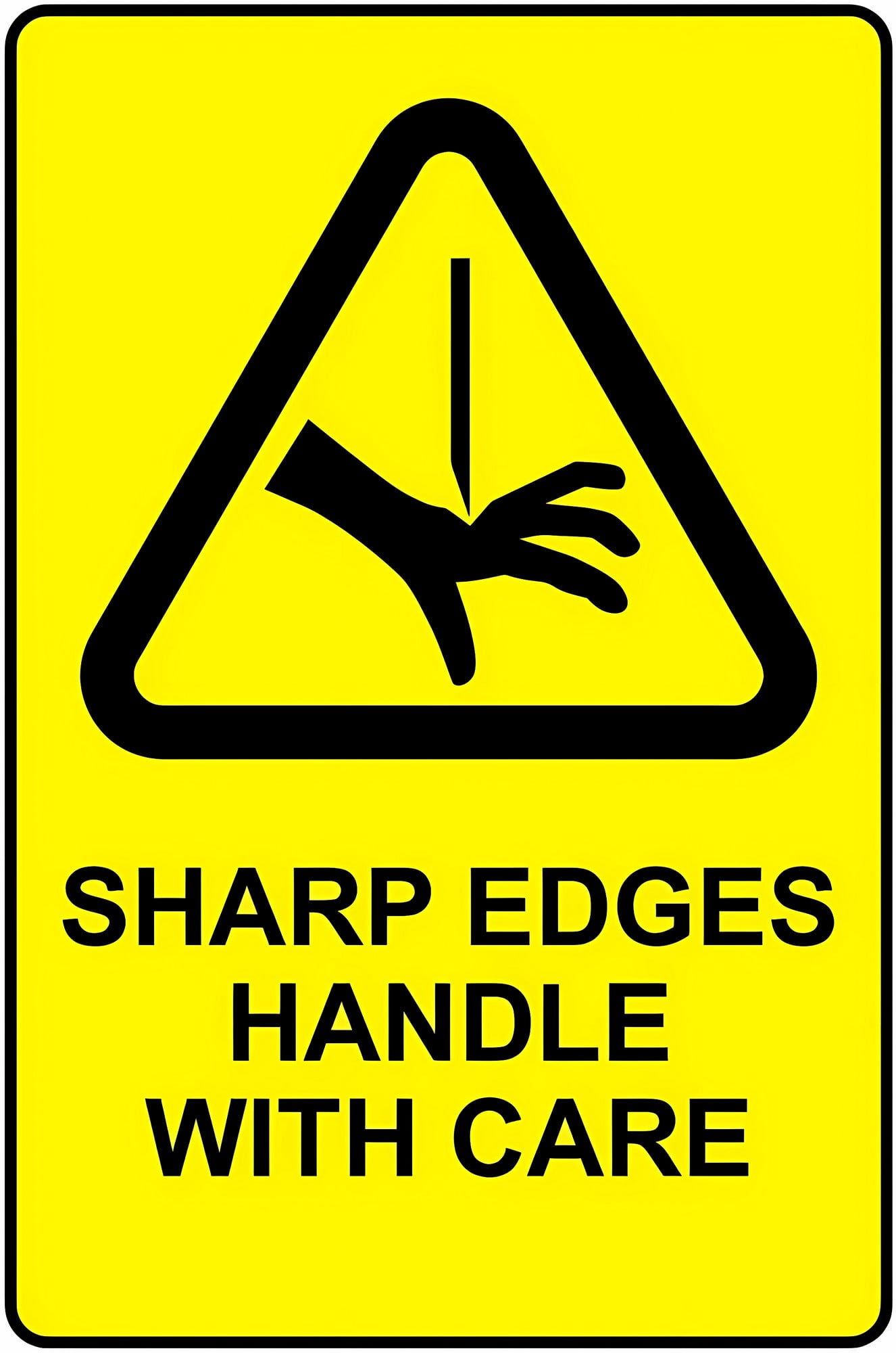 Sharp Edges Handle with Care Metal Tin Sign - 8"x12", Industrial ...