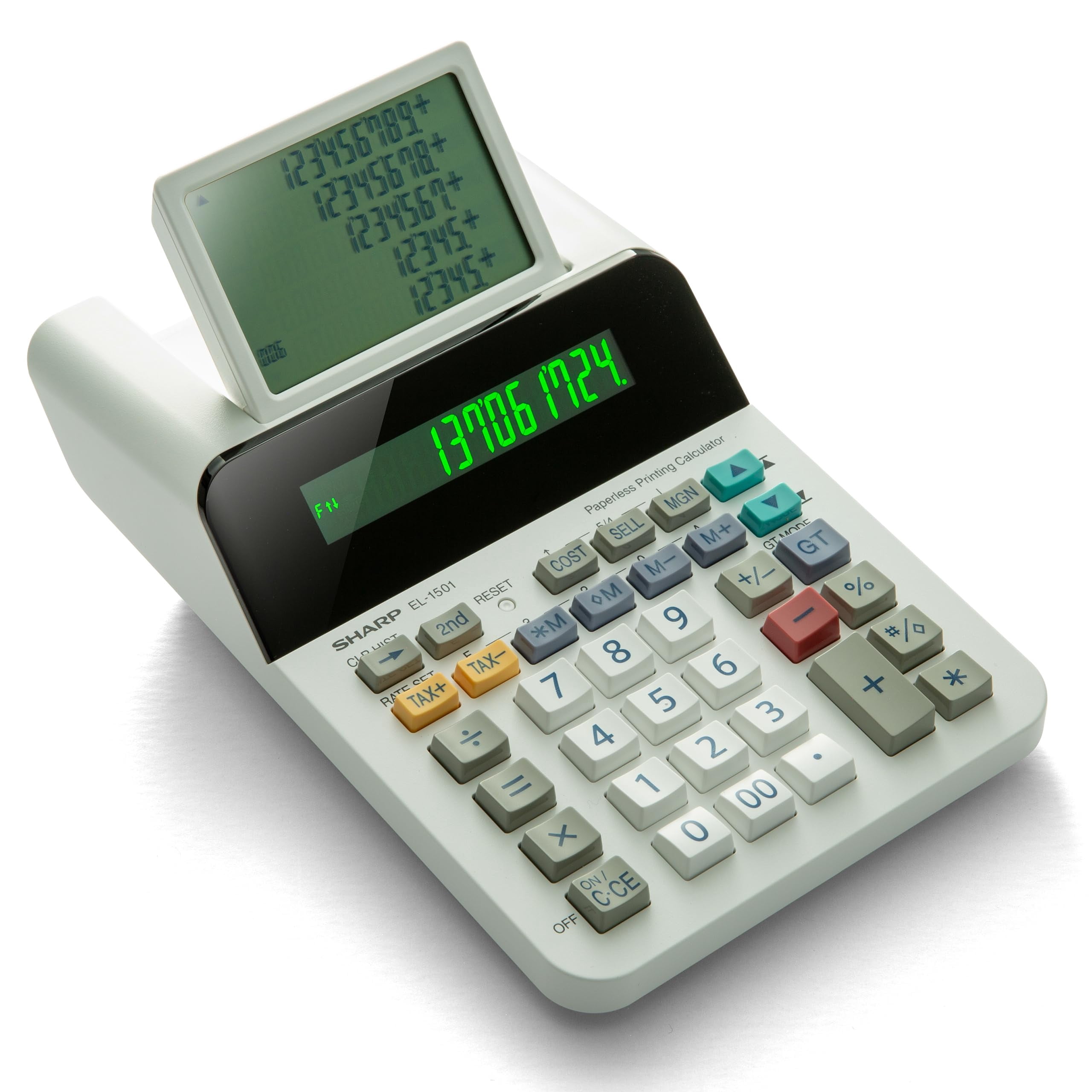 Sharp El-1501 Compact Cordless Paperless Large 12-Digit Display Desktop ...