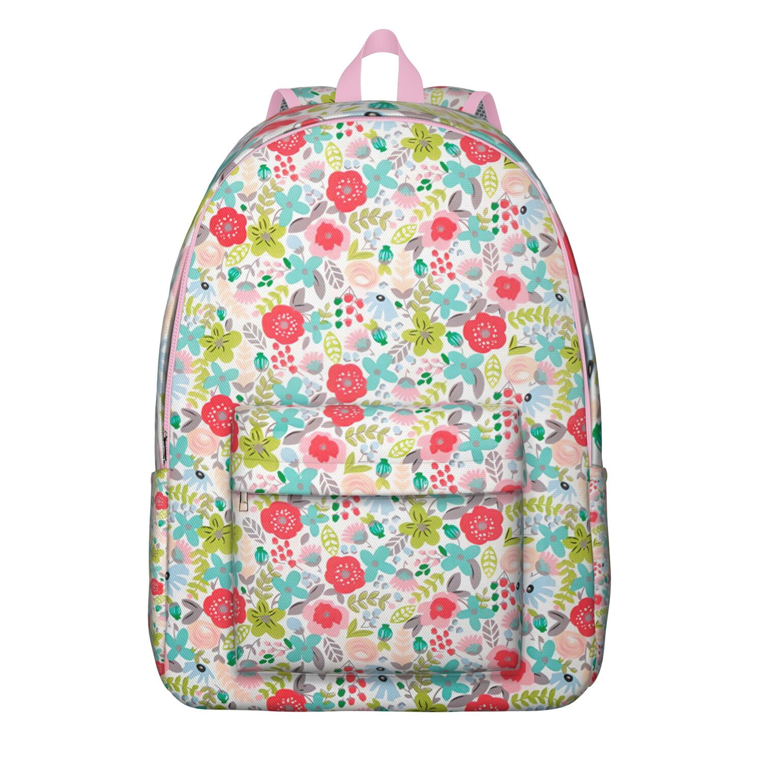 Sharp Floral Design Backpack with Organized Interior, Perfect for ...