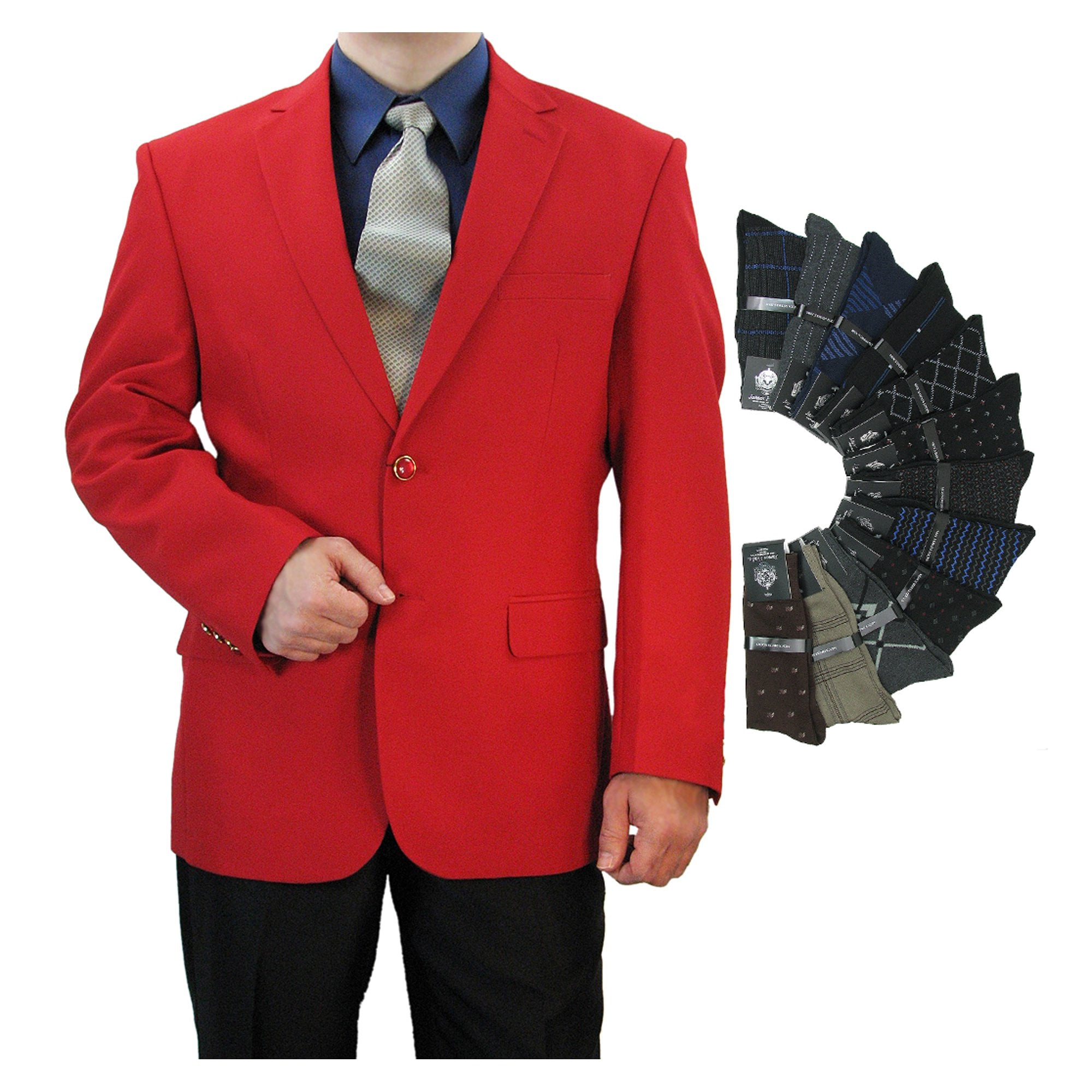 Sharp Hand Tailored Men 2B Dress Blazer w/1 Pair of Socks, Size 36S-62L ...