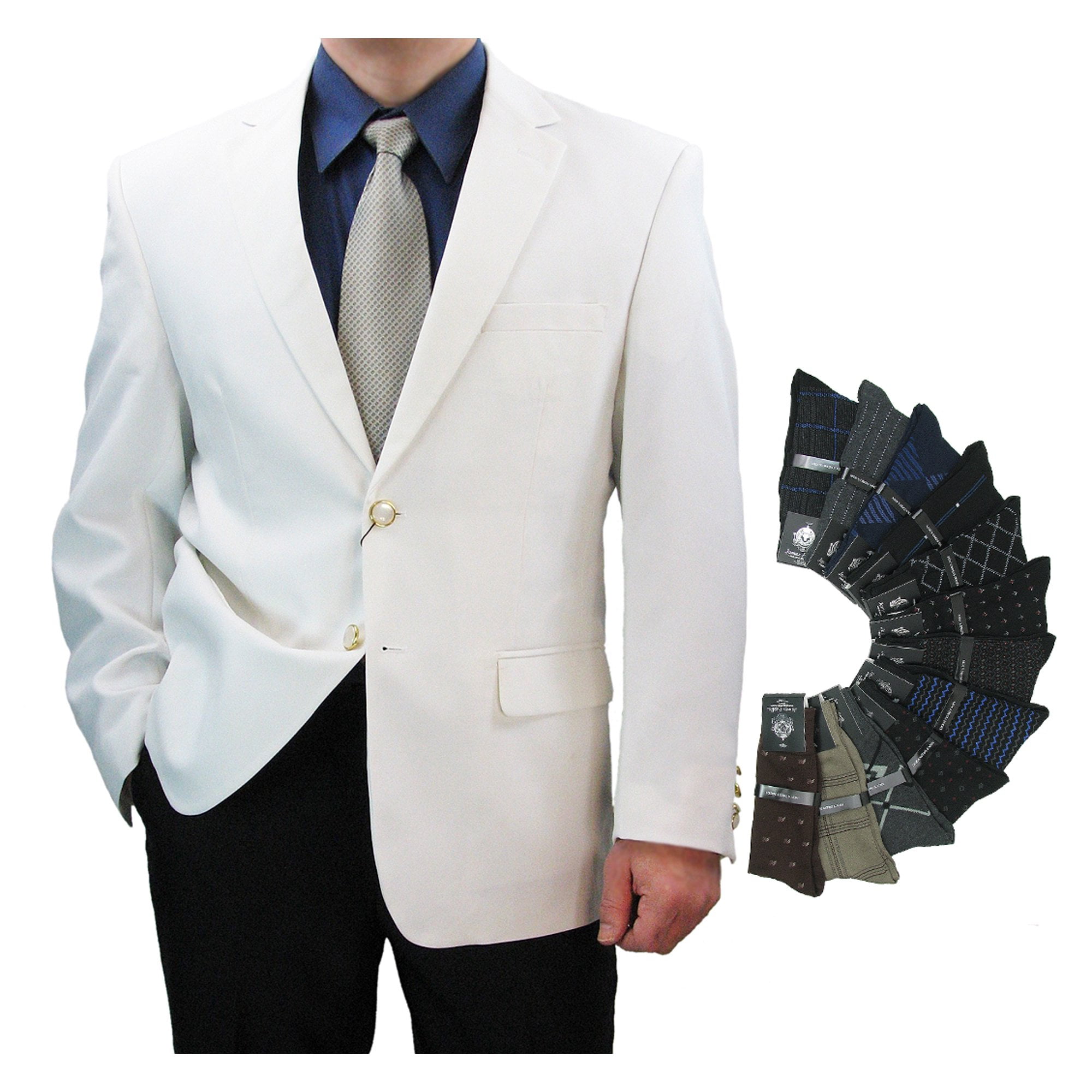 Sharp Hand Tailored Men 2B Dress Blazer w/1 Pair of Socks, Size 36S-62L ...