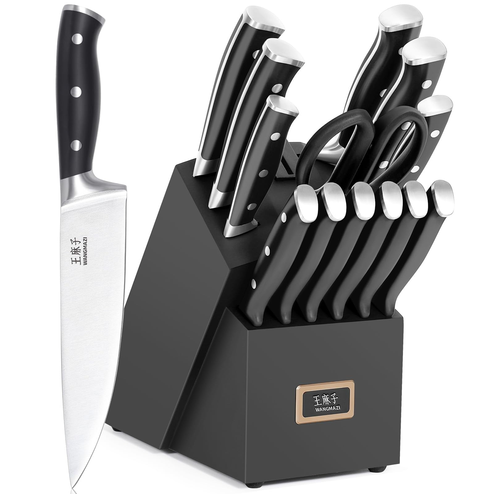 Sharp Knife Set High Carbon Stainless Steel Forged Ergonomic Triple ...